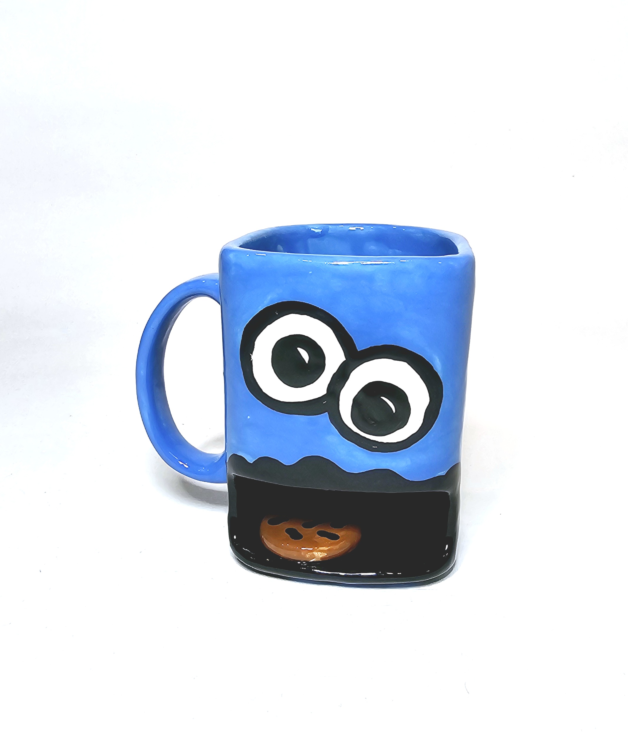 Cookie Monster Mug - Rainbows Pottery Studio